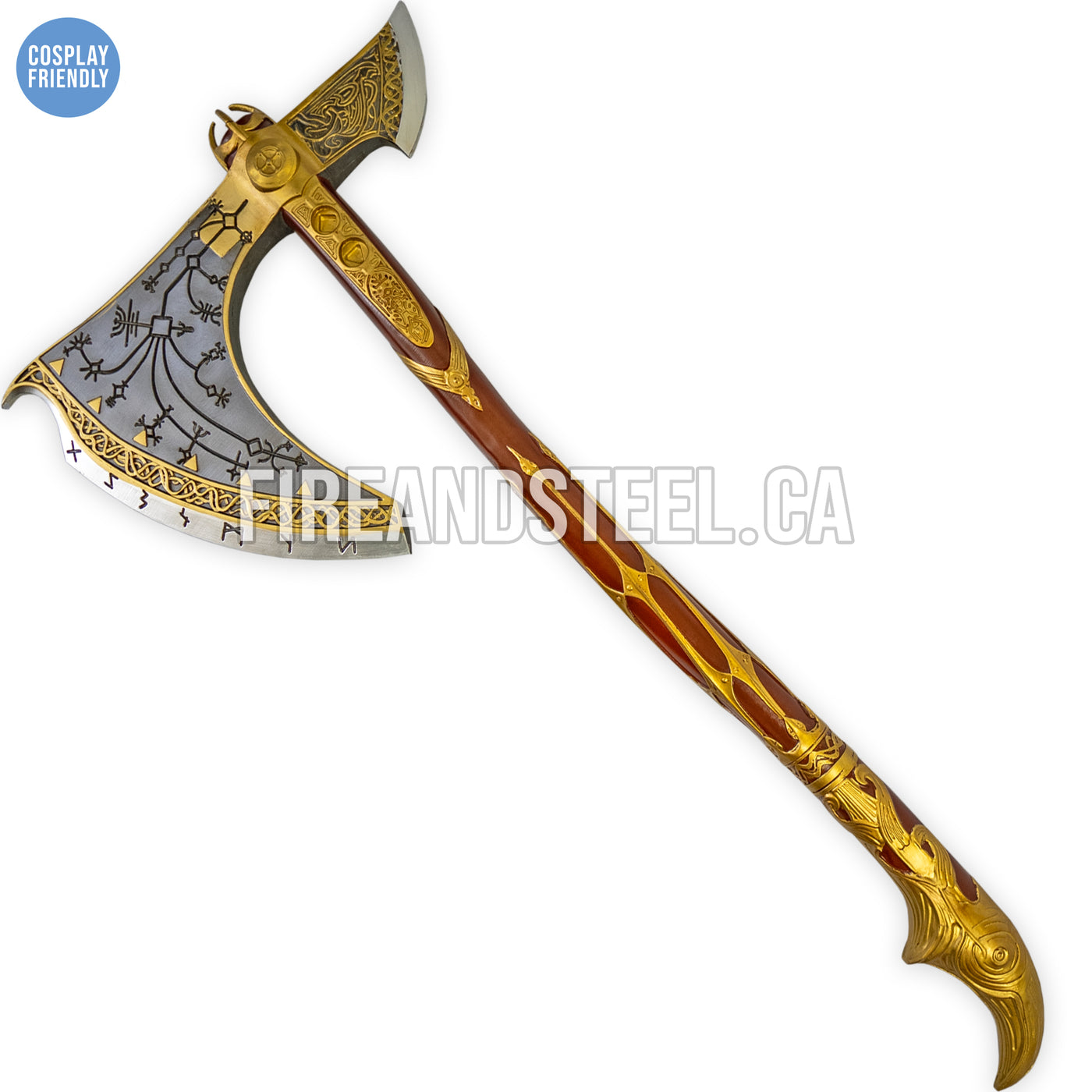 Kratos' Leviathan Axe (Fiberglass) - Fire and Steel