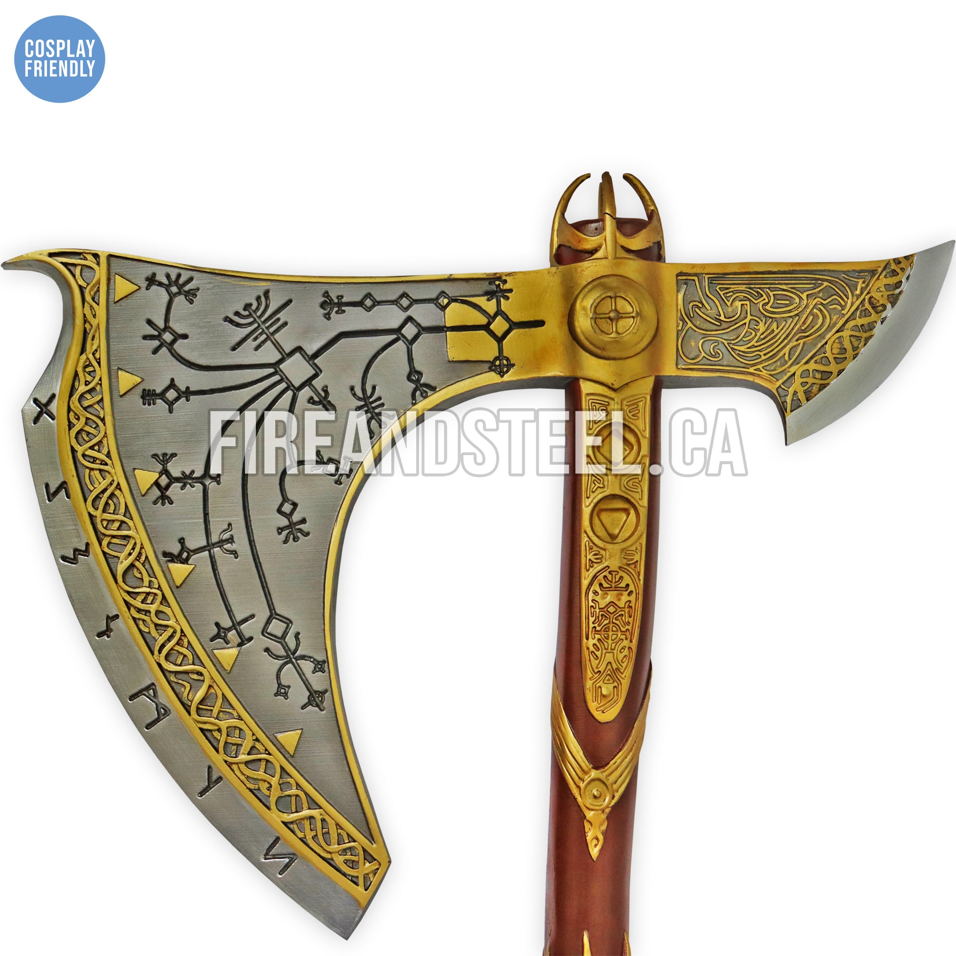 Kratos' Leviathan Axe (Fiberglass) - Fire and Steel