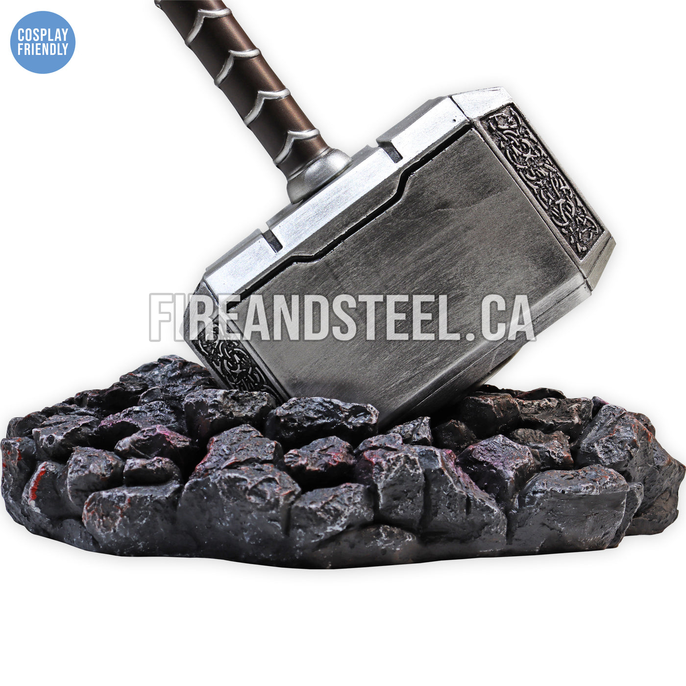 Thor's "Mjolnir" Hammer Display Stand (Resin) — Fire and Steel