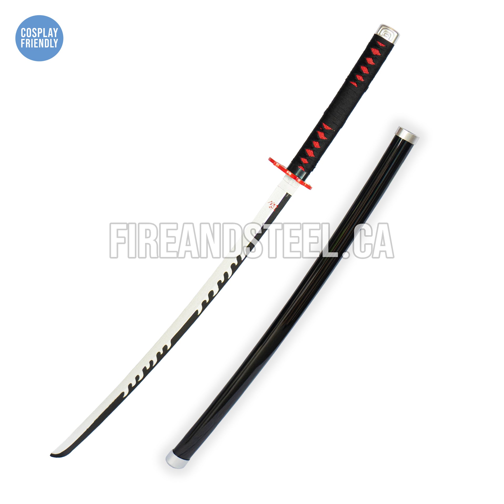 Tanjiro Sword - Tanjiro Kamado's Black Nichirin Katana 2.0 (Wood ...