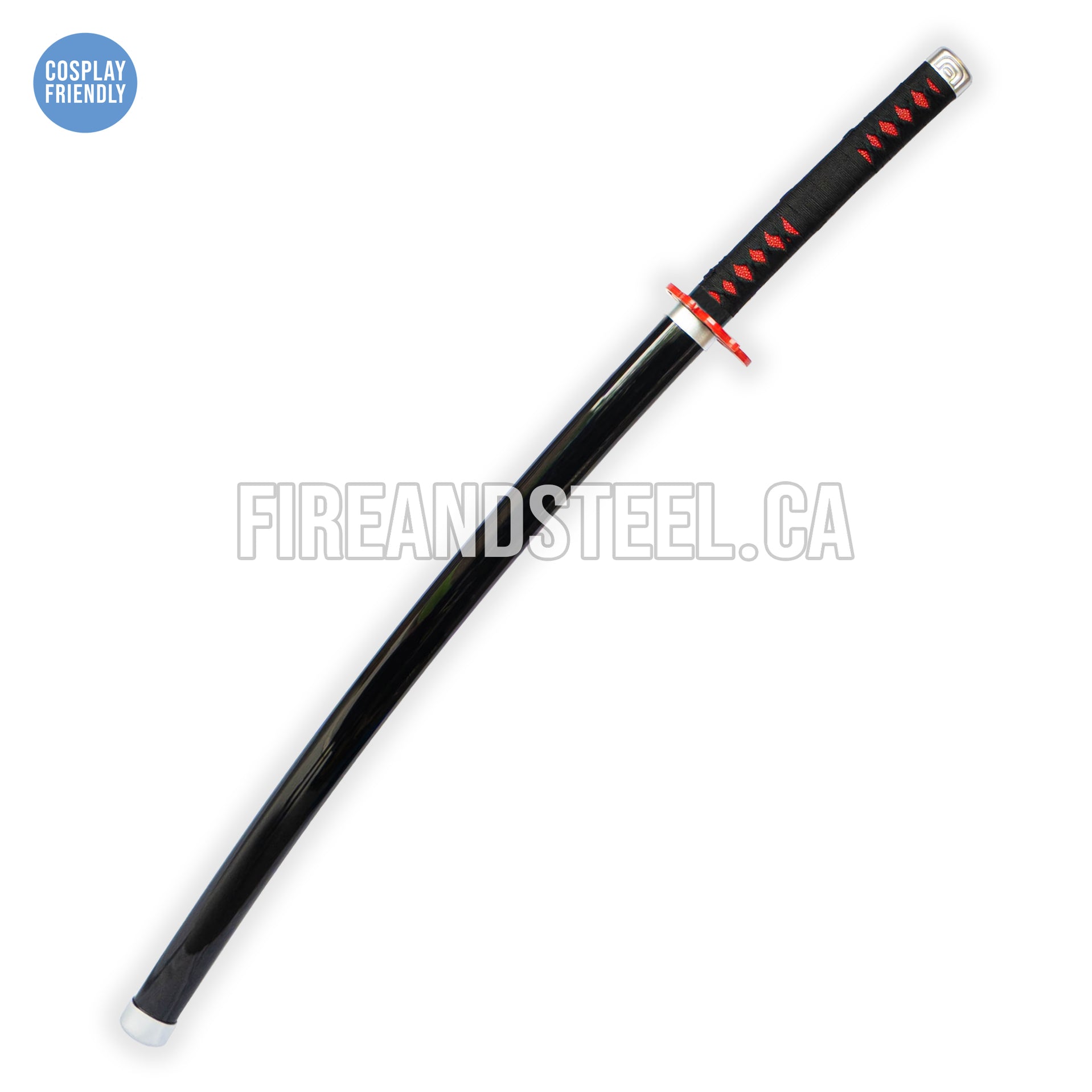 Tanjiro Sword - Tanjiro Kamado's Black Nichirin Katana 2.0 (Wood ...