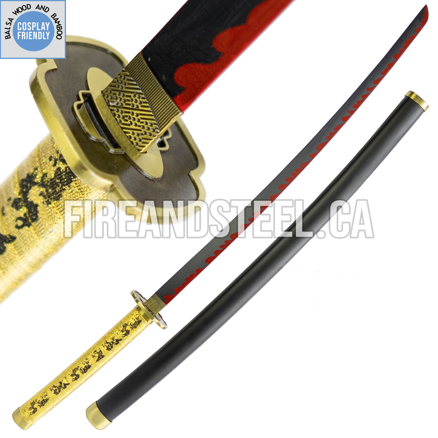Yoriichi Sword - Yoriichi Tsugikuni's Red-Black Nichirin Katana (Wood ...