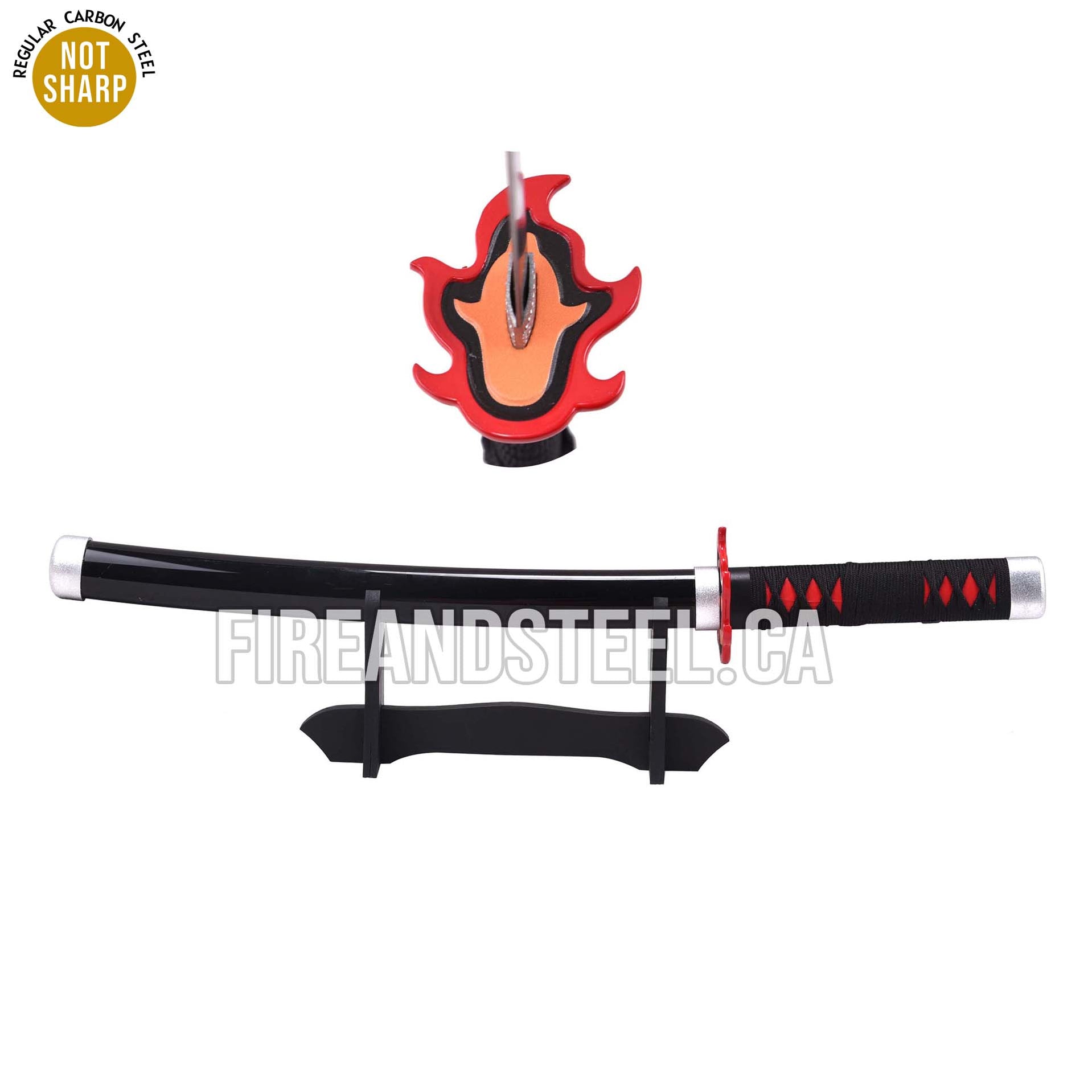Tanjiro Sword 2.0 Miniature - Miniature Black Nichirin 2.0 Katana de ...